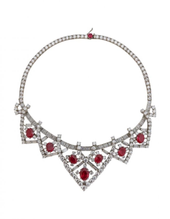 Elizabeth Taylor Ruby Necklace and Earrings | 925 Sterling Silver ...